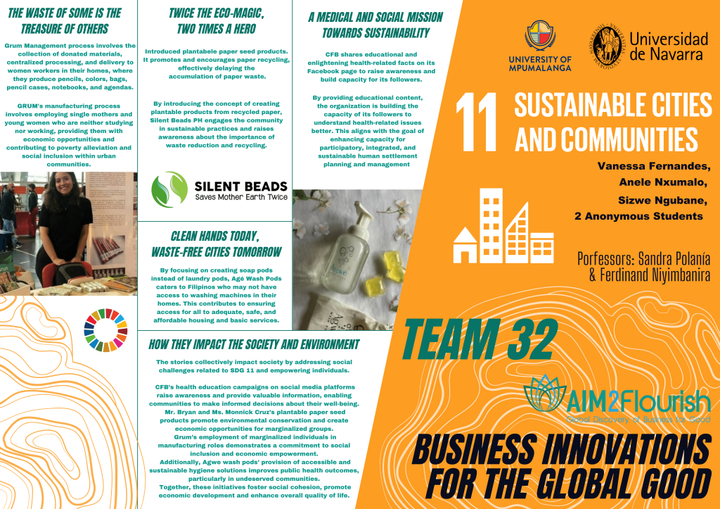 SDG 11 – Sustainable Cities and Communities – Team 32 – Student Reflections on Innovations and ...