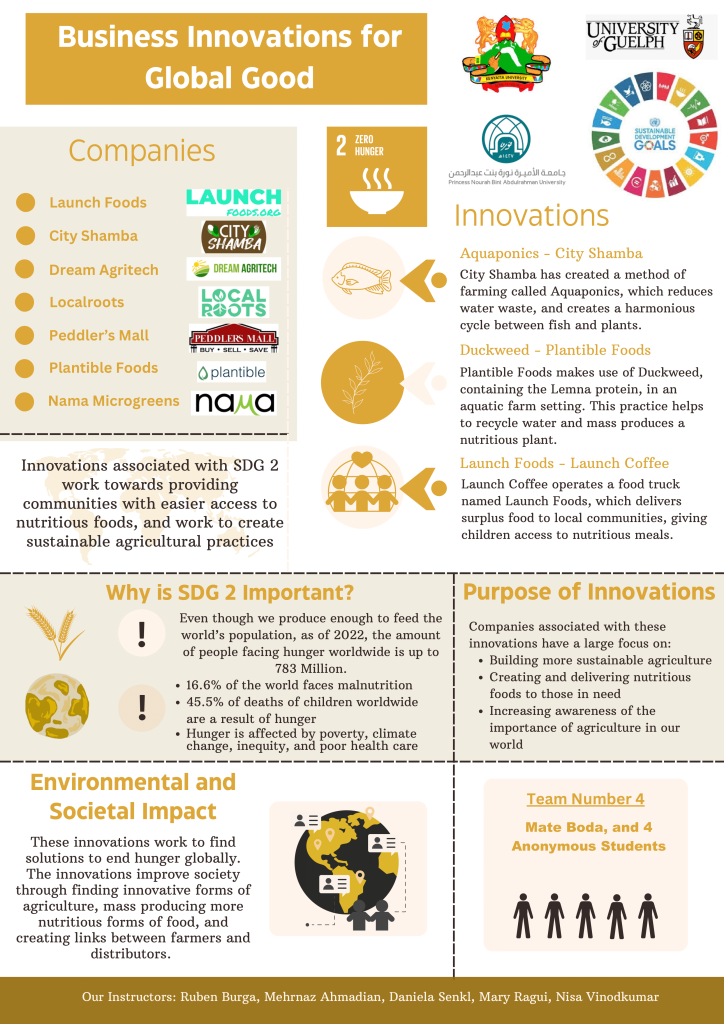 SDG 2 – Zero Hunger – Team 4 – Student Reflections on Innovations and the SDGs: a COIL 2024 ...